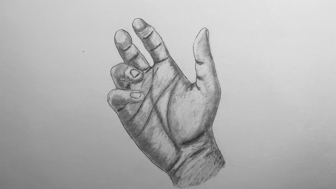 How to draw a men's hand using HB pencil - YouTube