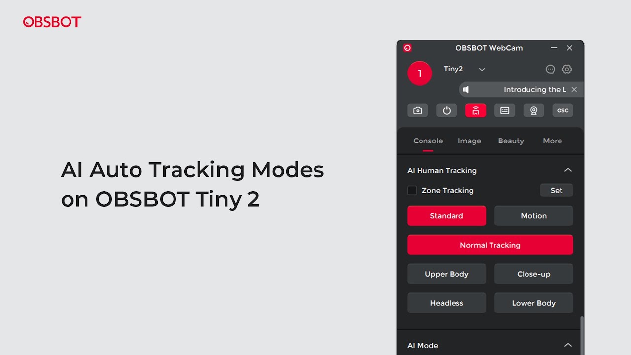 OBSBOT Tiny 2 | AI Auto Tracking Modes - YouTube