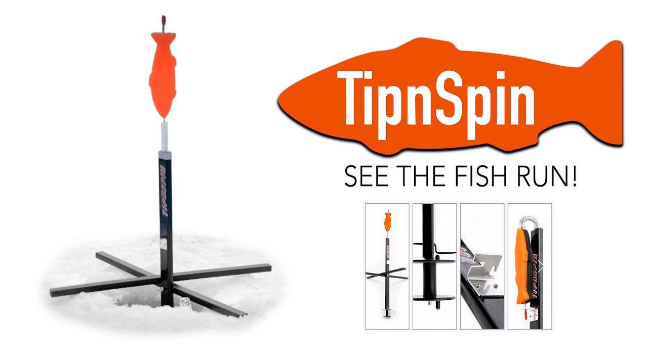 TipnSpin Tip Ups let you see the fish run under the ice! - YouTube