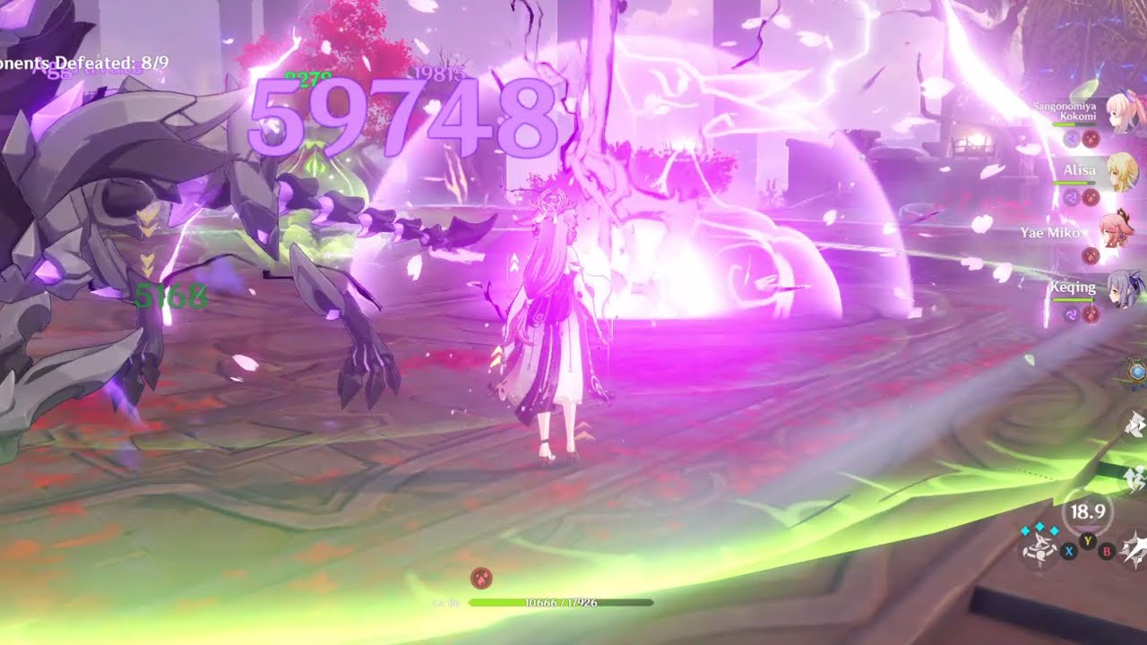 Genshin Impact Kokomi,Dendro Lumine,Yae Miko and Keqing farm in ...