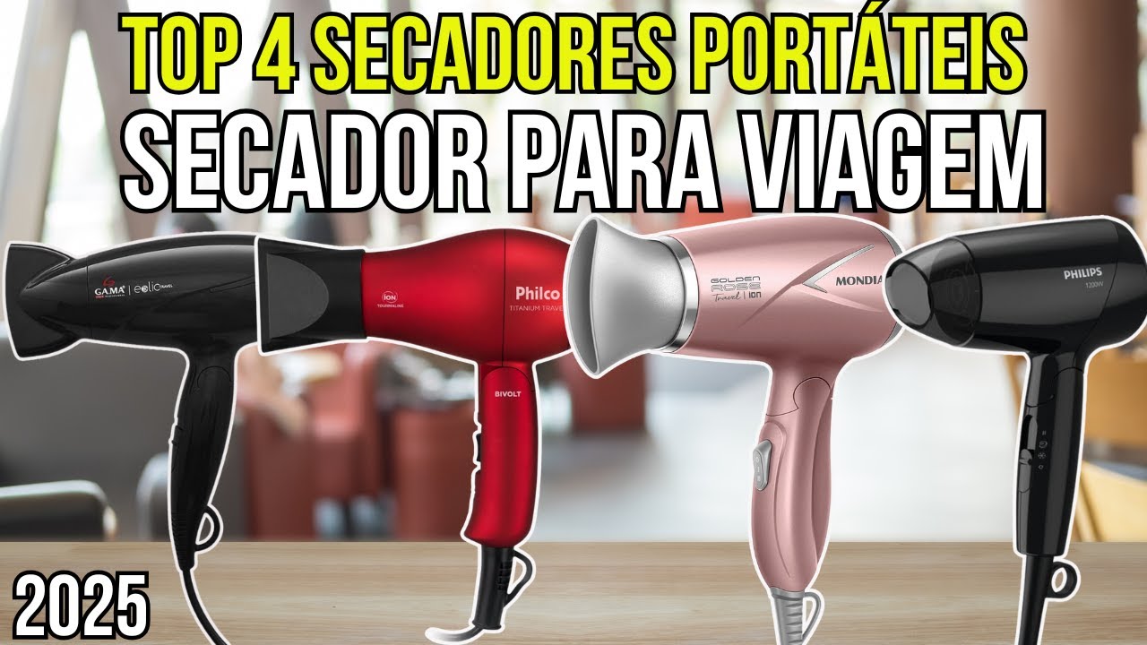 Melhores SECADORES DE CABELO P/ levar na mala| SECADOR TRAVEL| SECADOR ...