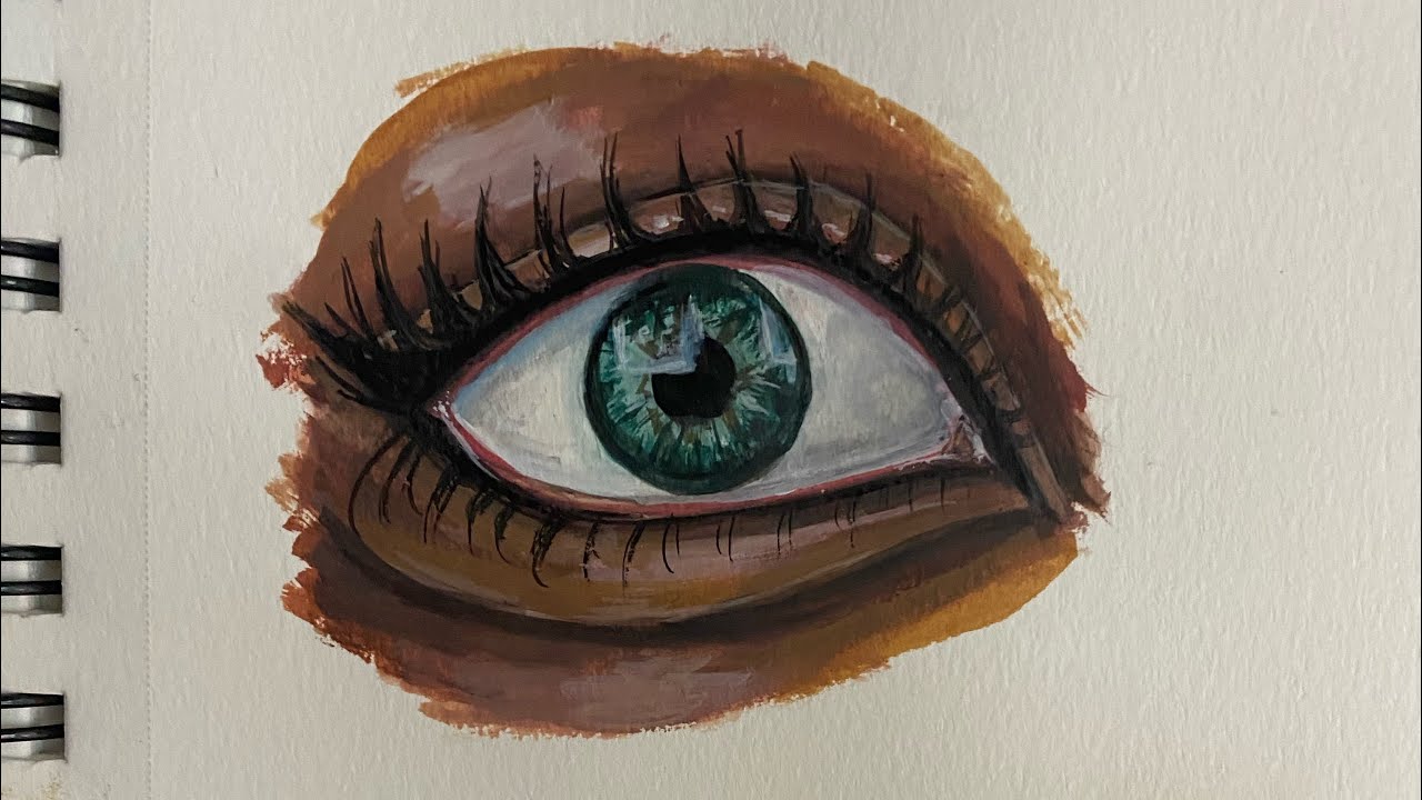 Painting facial features with Himi gouache - YouTube