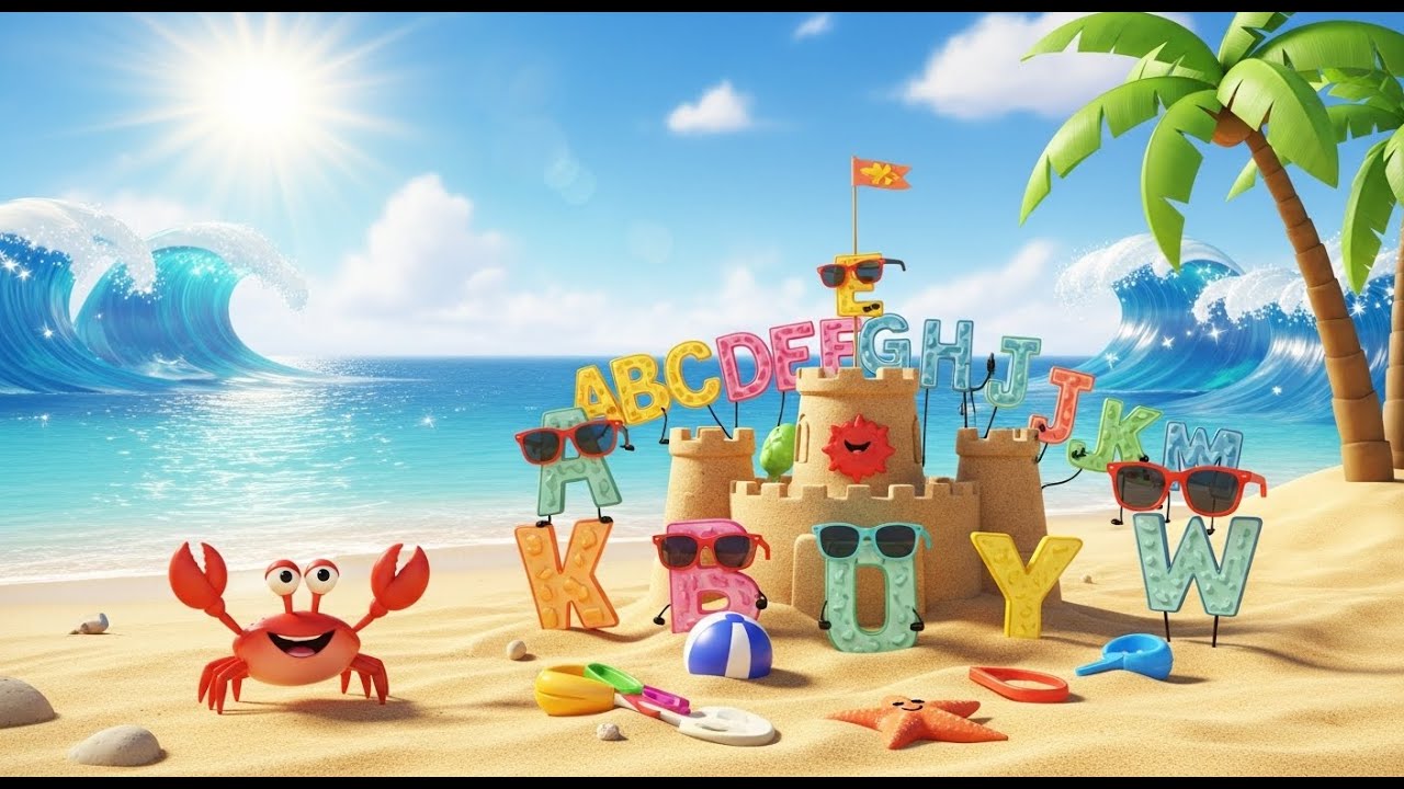 ABCs on the Sunny Beach | Nursery Rhyme Song for Kids - YouTube