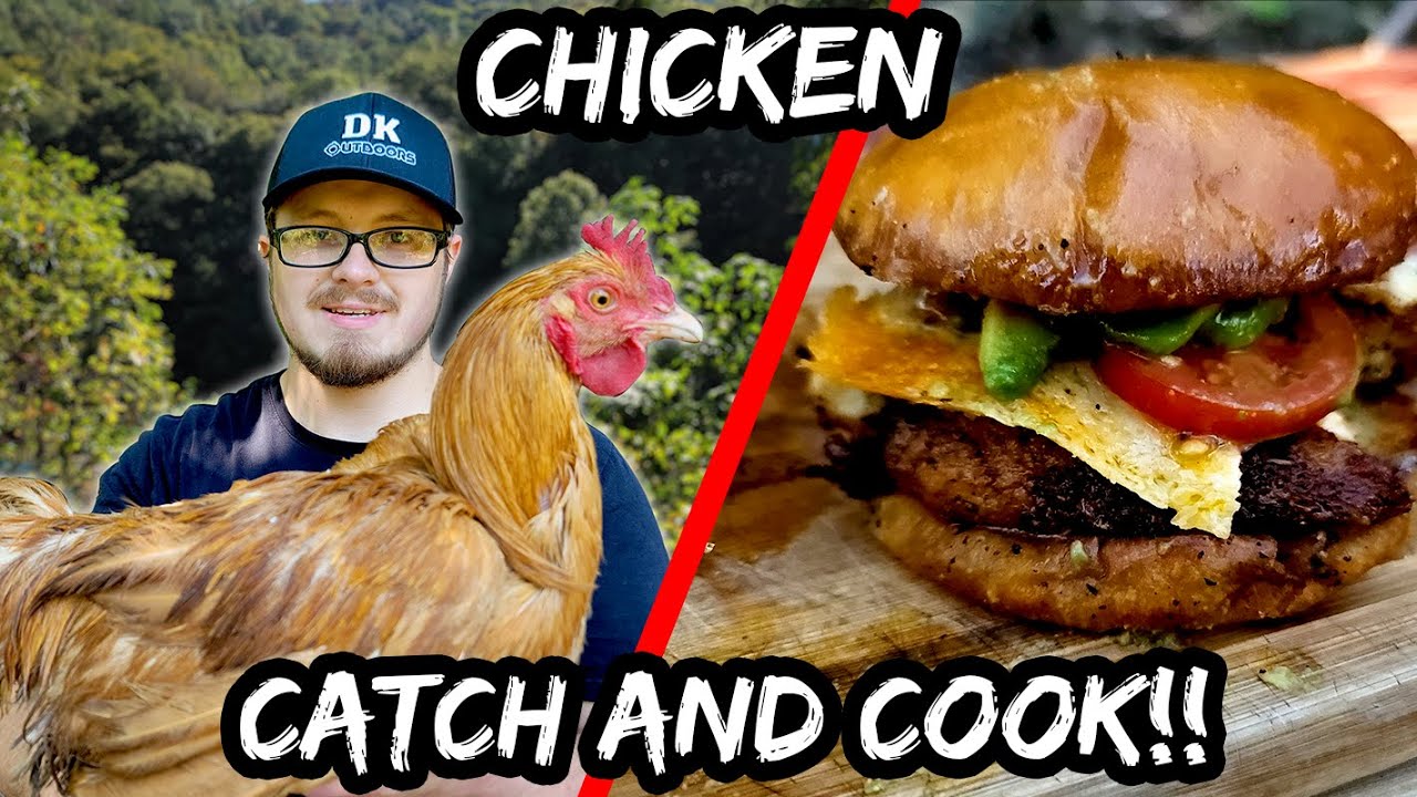 FRESH Chicken Sandwich From Scratch!! | Chicken Catch and Cook!! - YouTube