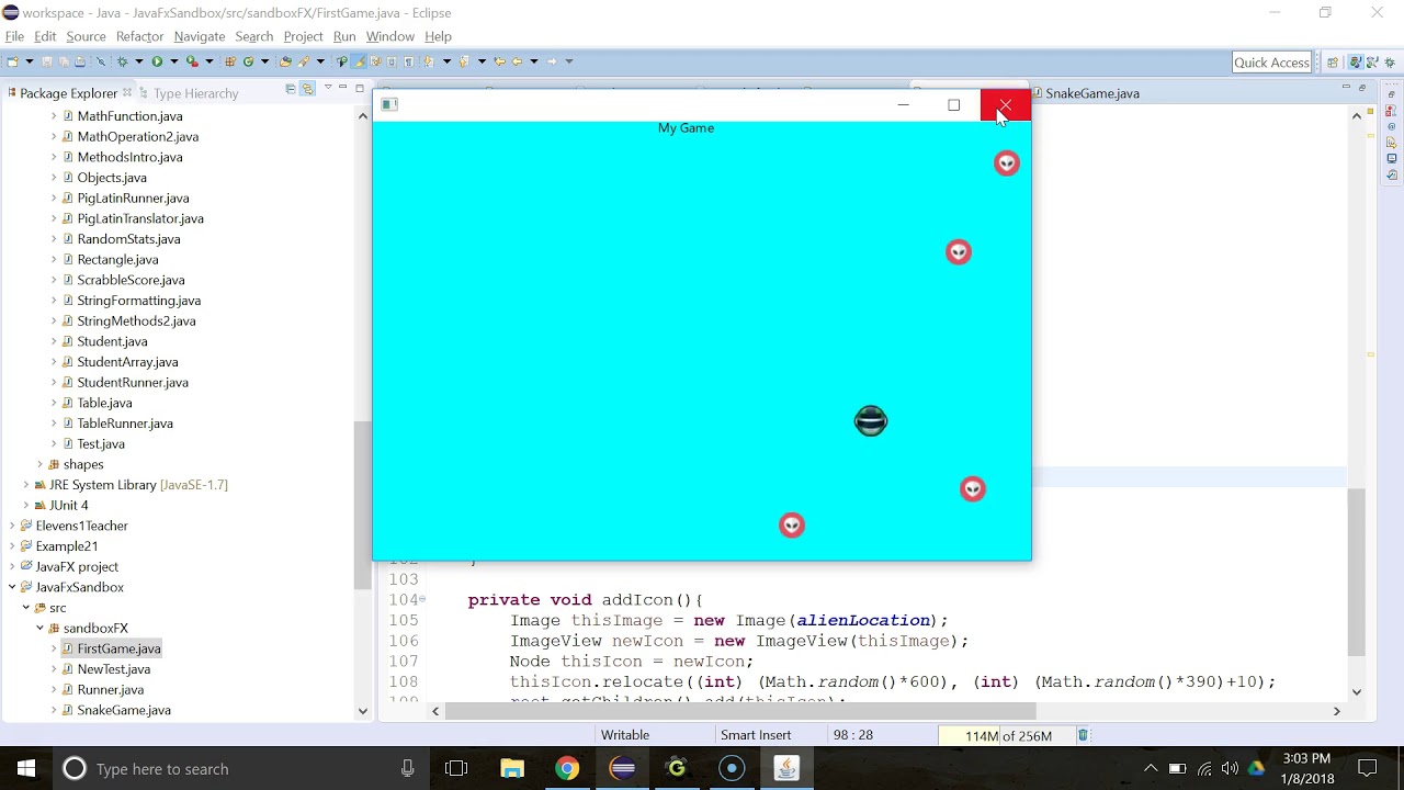 JavaFX Finishing First Game - YouTube