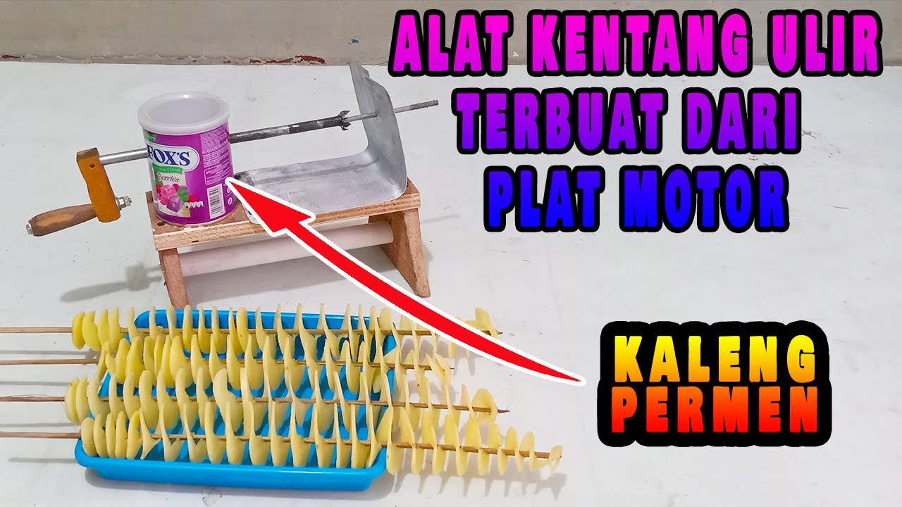 ALAT KENTANG ULIR DARI PLAT NOMOR DAN KALENG PERMEN - YouTube
