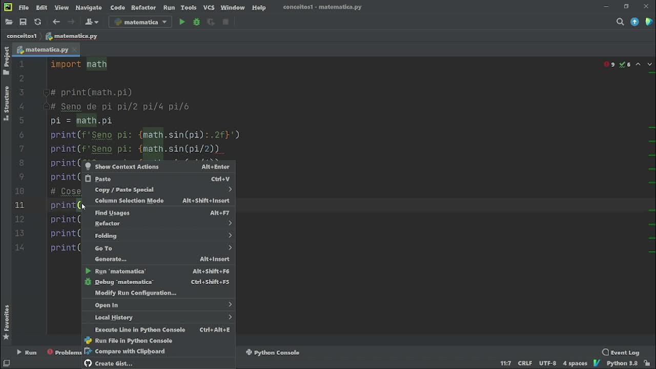 53 - Trigonometria em Python: seno, cosseno e tangente - YouTube