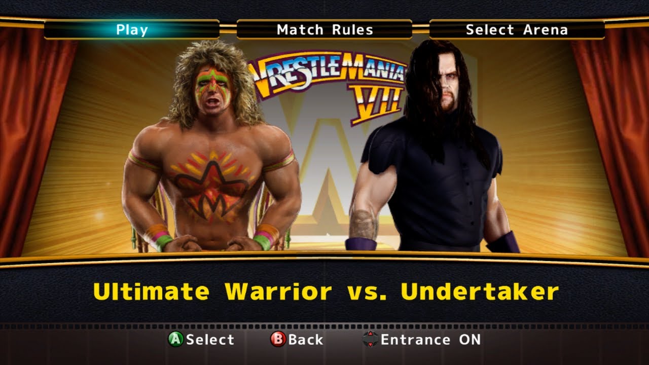 WWE Legends of WrestleMania - Ultimate Warrior vs. Undertaker - YouTube