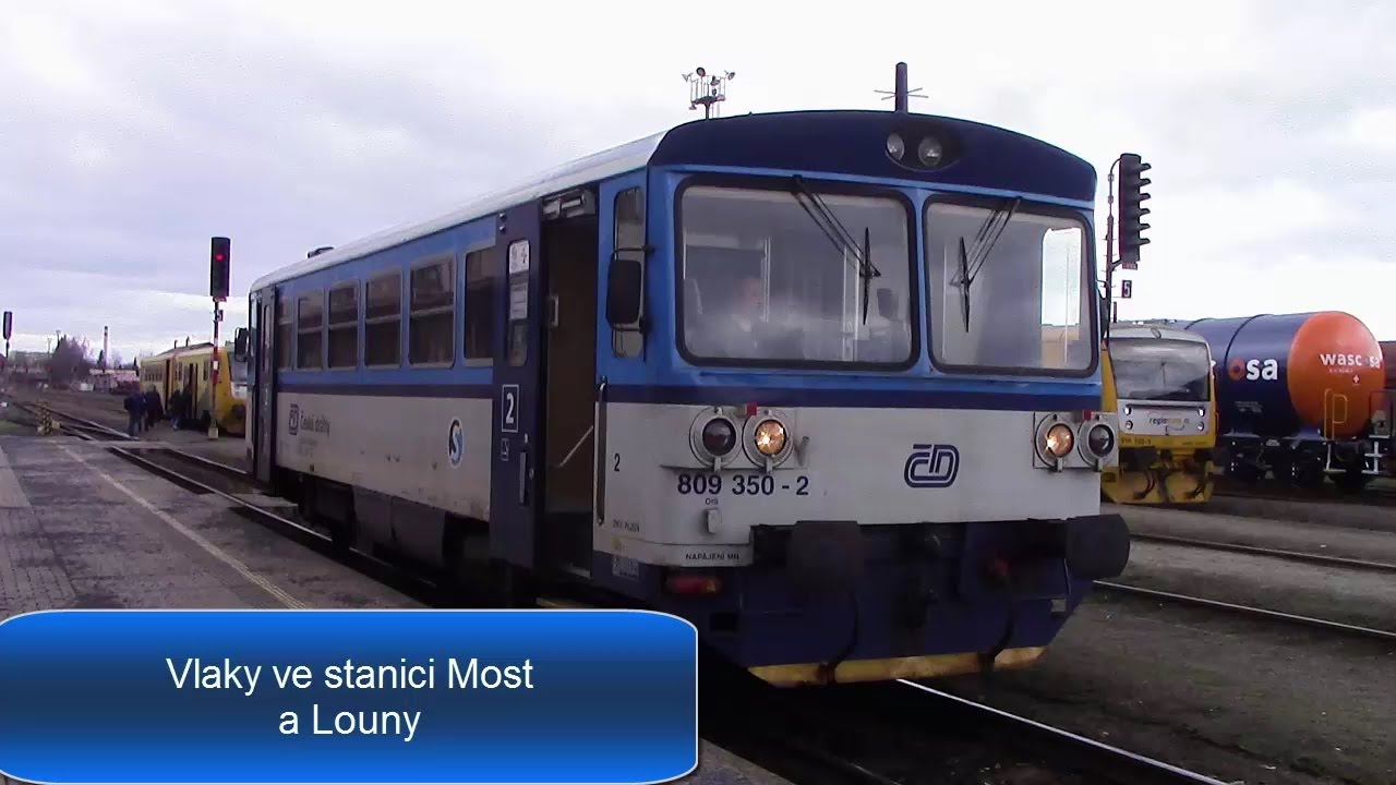 Vlaky ve stanici Most a Louny - YouTube