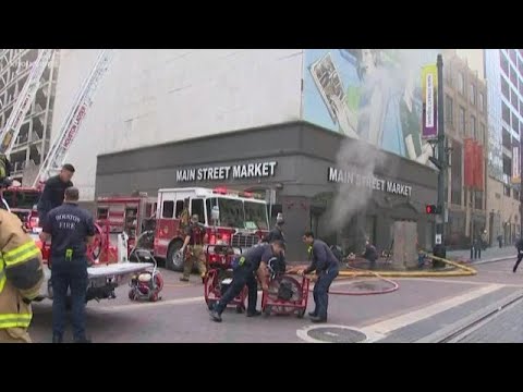 Three firefighters rescued battling fire at Main Street Market downtown ...