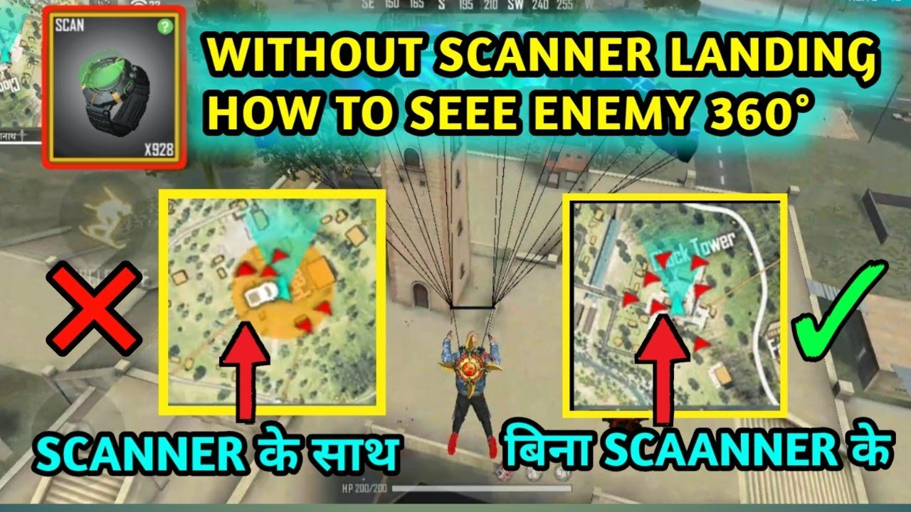 without scanner find enemy landing time || free fire permanent scanner ...