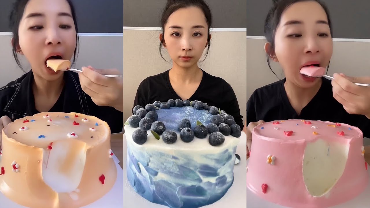 ASMR Eating Most Delicious Creamy Cake 🍰 ( soft chewy sounds ) 크림 케이크 ...