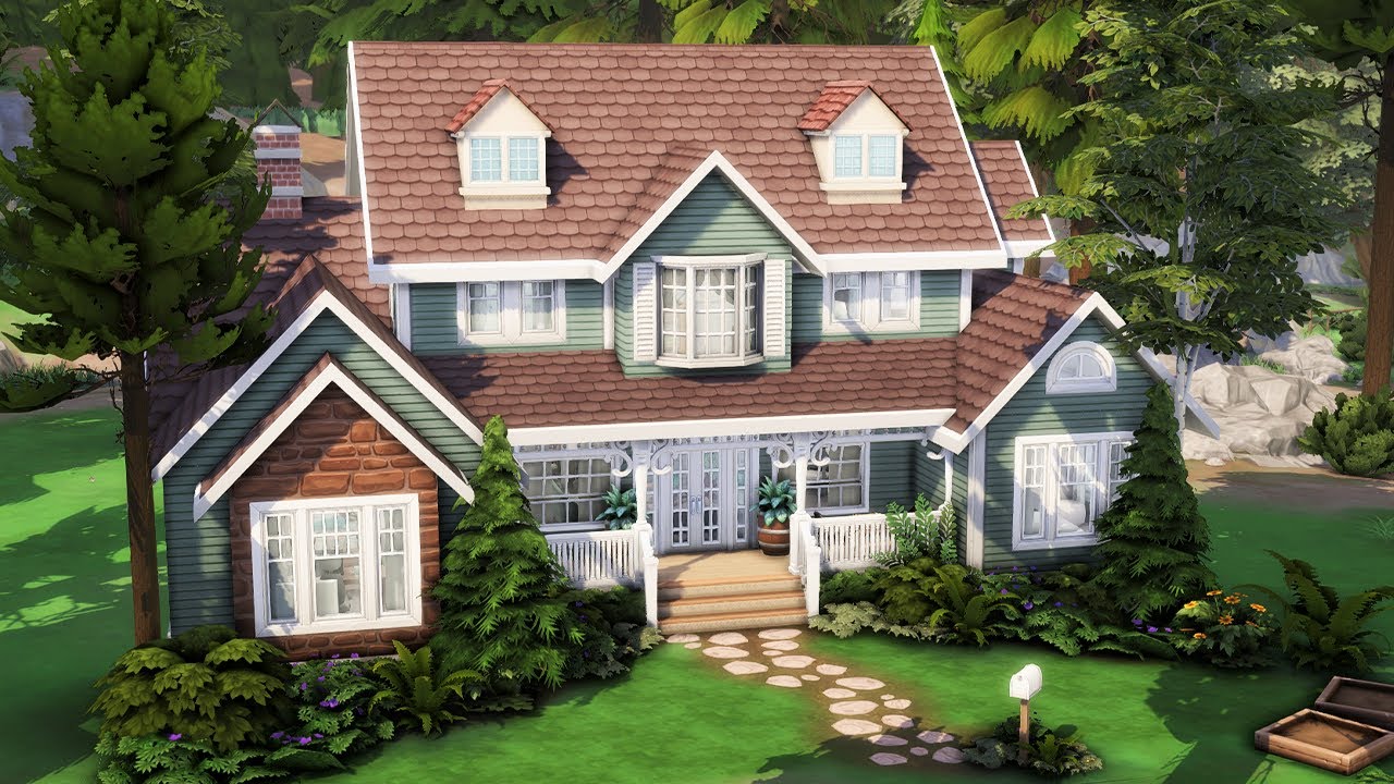 Large Rustic Family Home || The Sims 4: Speed Build - YouTube