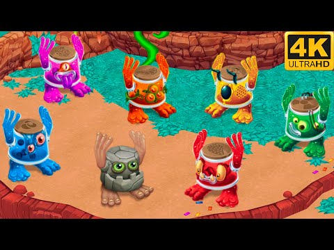 Prismatic Noggin - all versions (My Singing Monsters: Dawn Of Fire) 4k