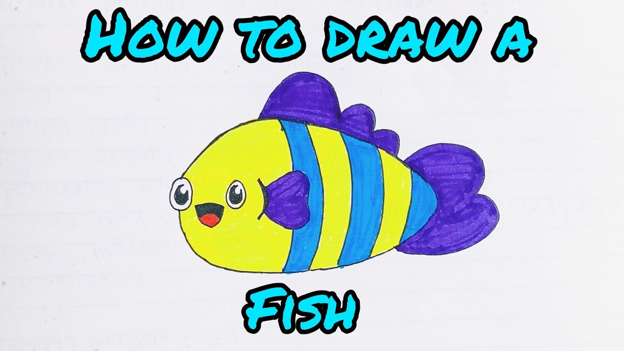 How to draw a easy fish | Kids Fun Drawing - YouTube