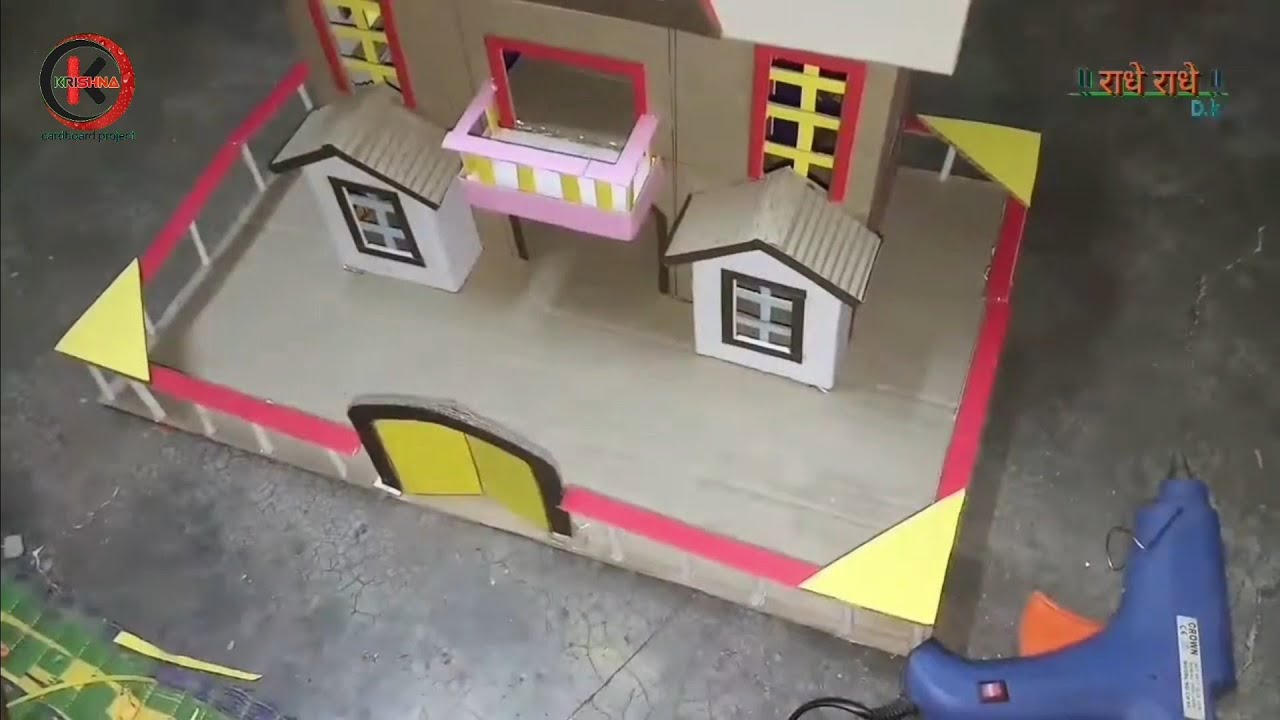 Cardboard House Model Making !! how to make cardboard house project ...