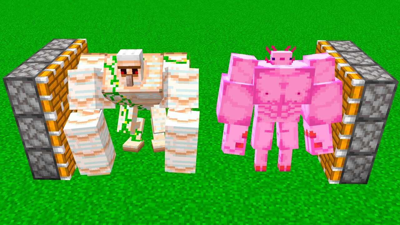 Buff Iron Golem + Buff Axolotl = ??? - YouTube
