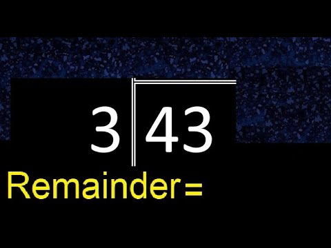 Divide 43 by 3 . remainder , quotient . Division with 1 Digit Divisors ...