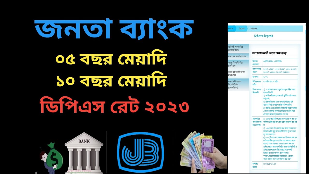 জনতা ব্যাংক ৫ বছর ও ১০ বছর মেয়াদি ডিপিএস রেট ২০২৩ | Janata Bank Dps ...