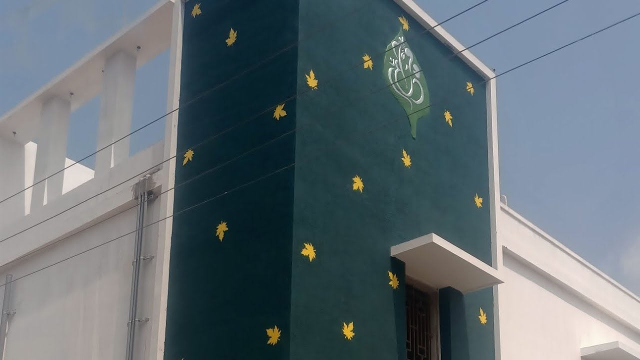 HOUSE corner elevation portion texture design in tamil - YouTube