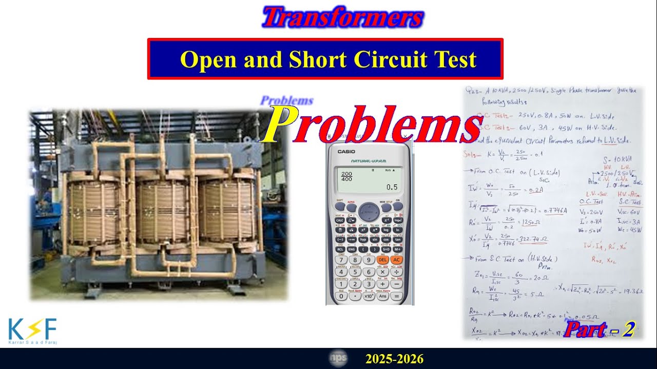 #AC_Machines || Transformers | Open Circuit Test and Short Circuit Test ...
