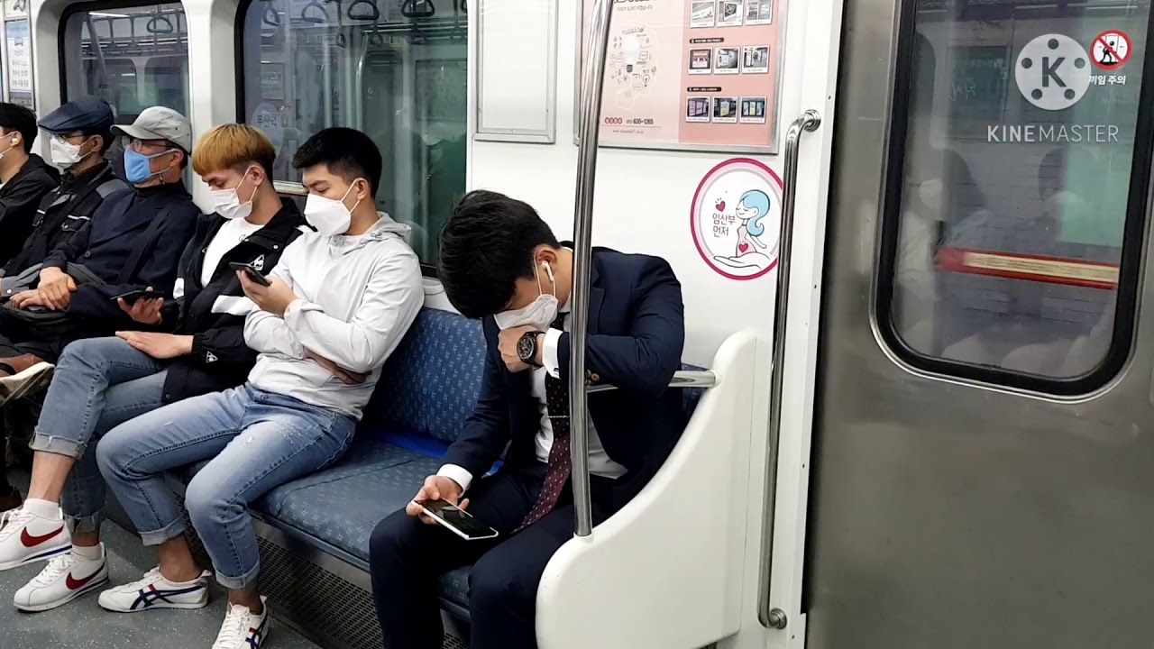 RIDING THE TRAIN FROM BUSAN STATION TO PUSAN NATIONAL UNIVERSITY. SOUTH ...