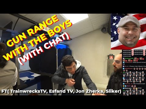 TrainwrecksTV goes to the gun range with EsfandTV, Jon Zherka, and ...