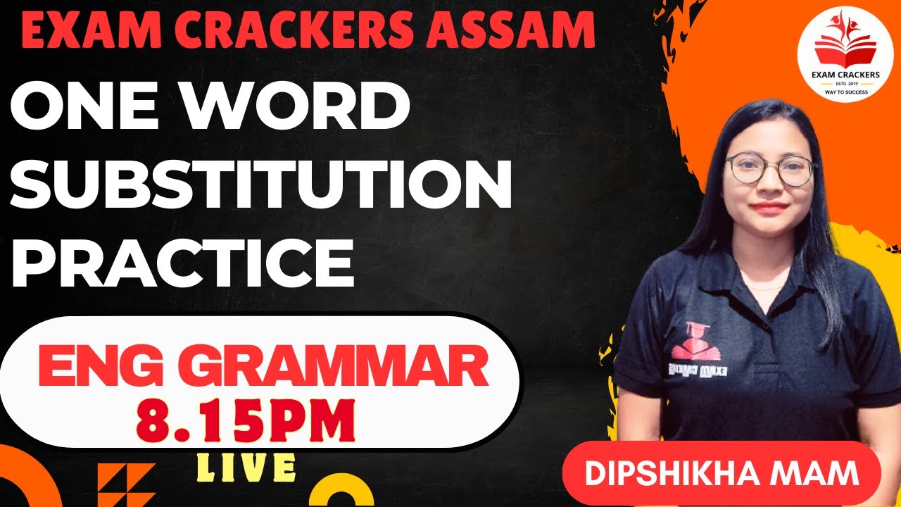 Eng Grammar One Word Substitution| APDCL/ADRE Practice| Exam Crackers ...