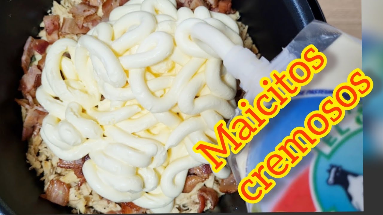 Maicitos cremosos con pollo y tocineta - YouTube