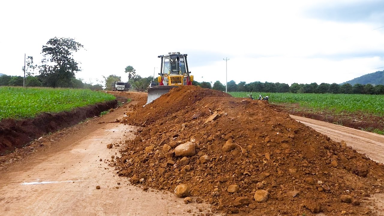 OMG! New Road Construction Crossing the plantation. The Best Skill ...
