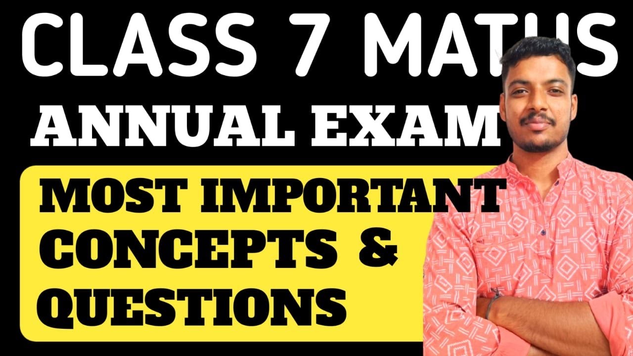 Class 7 maths annual exam questions/ Annual exam maths questions class ...