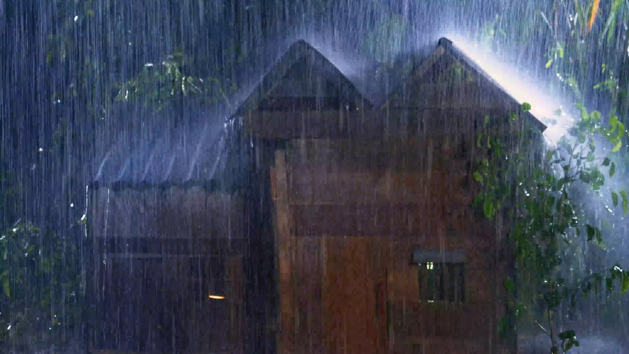 Rain falling in the night brings sound to help you sleep | Relaxing ...