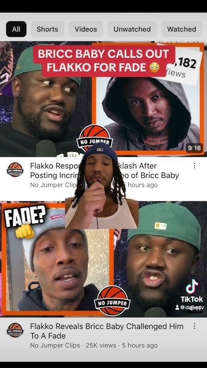 BRICC BABY CALLS OUT FLAKKO FOR FADE 😳 #briccbaby #nojumperpodcast #flakko - YouTube