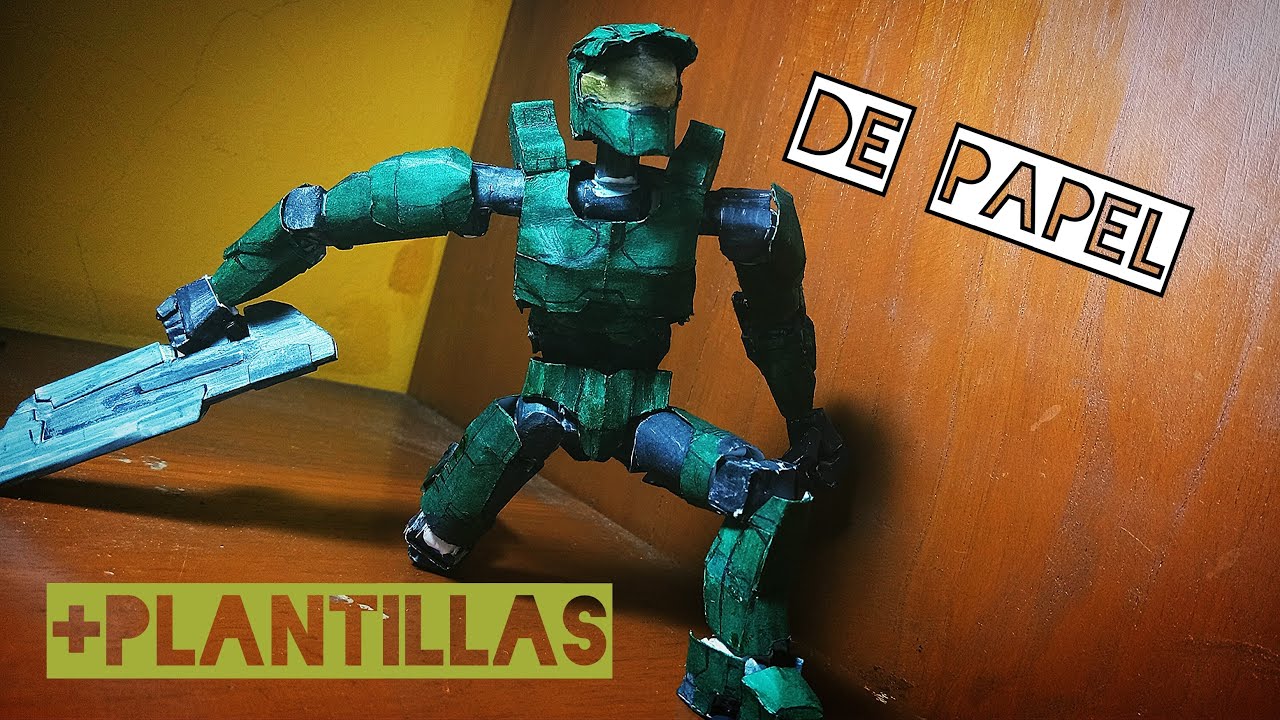 Master chief papercraft articulado y fácil de hacer - YouTube