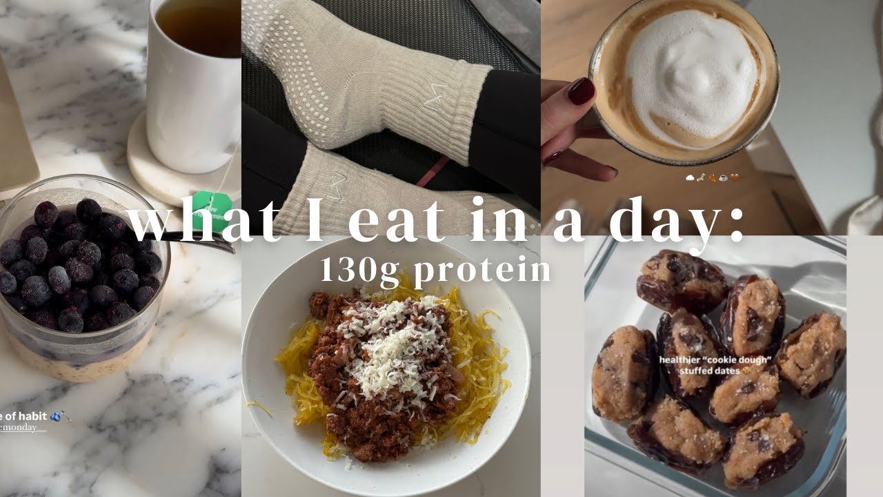 what I eat in a day: 130g protein - YouTube
