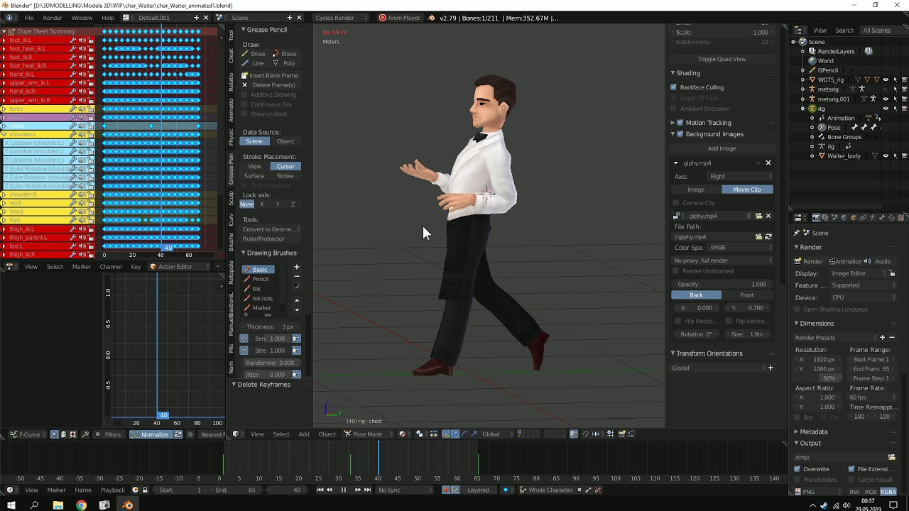 Waiter lowpoly blender 3d model - YouTube