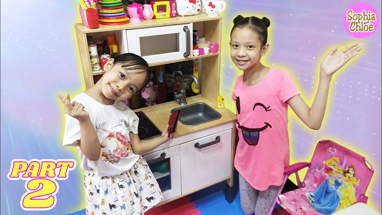Sophia and Chloe Pretend Play Kitchen Restaurant Cooking Kids Toys PART ...