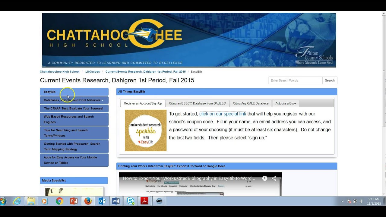 Video 1 Dahlgren Day 1 EasyBib, Introduction to Gale and EBSCO ...