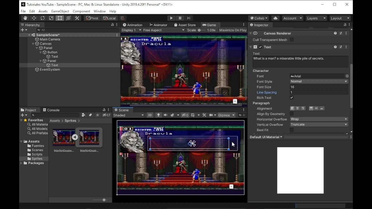 Texto que se escribe progresivamente en Unity. - YouTube