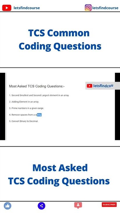(Most Asked) TCS Coding Questions #coding - YouTube