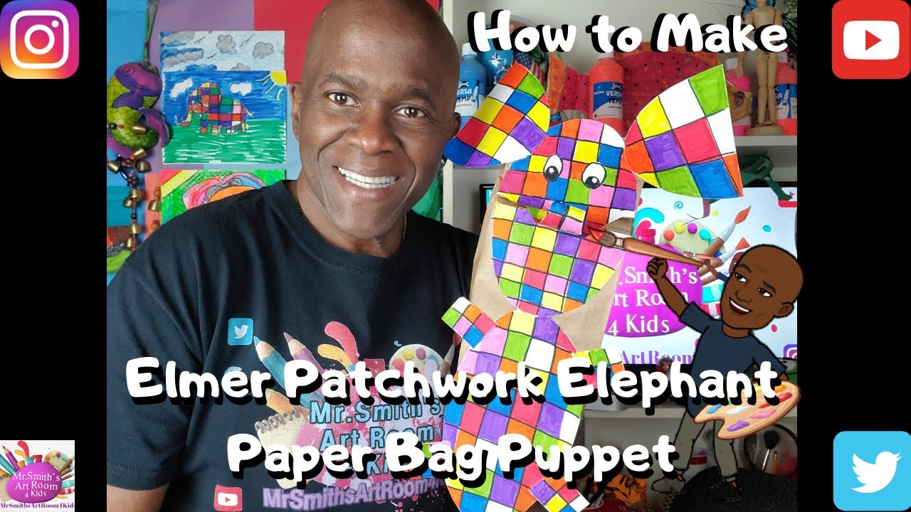 Elmer The Patchwork Elephant Paper Bag Puppet Part 2 # ...