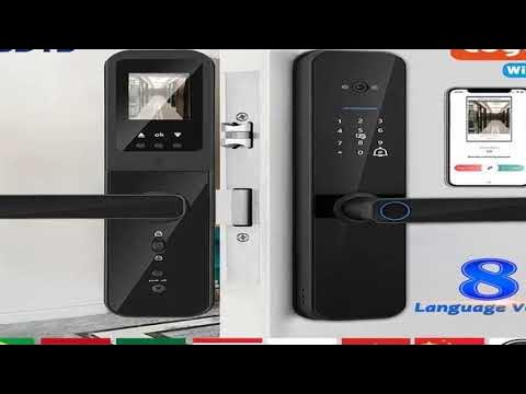 XSDTS Tuya Wifi Digital Electronic Smart Door Lock With Biometric Camera Fingerprint Smart - YouTube