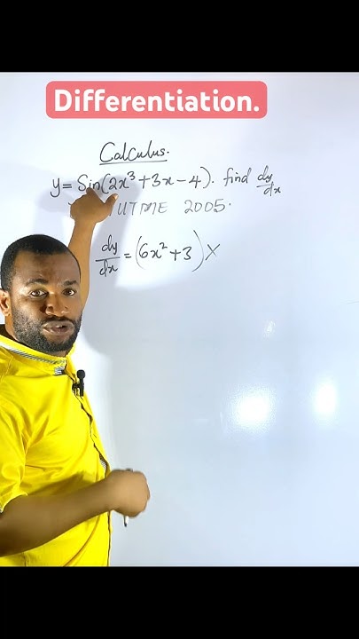 Differentiation .Y = sin(2x^3 + 3x - 4) differentiate y w.r.x #maths #jamb @vindalsacademy - YouTube