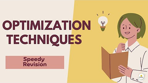 Optimization Techniques - YouTube