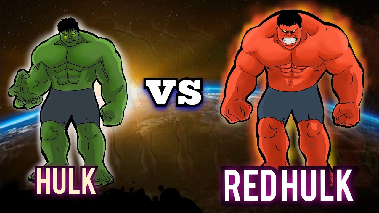 HULK vs RED HULK fights animation - YouTube