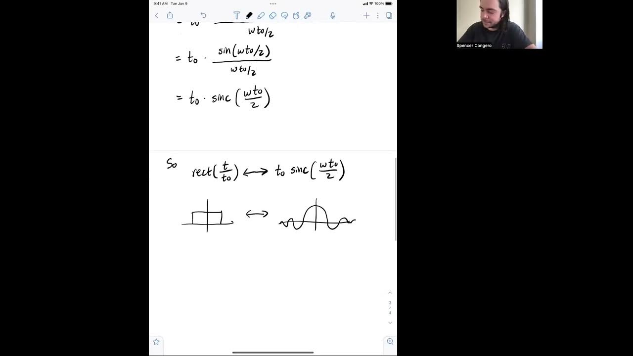 Rect and Sinc Fourier Transform Pairs || ECE 45: Analog Signals ...
