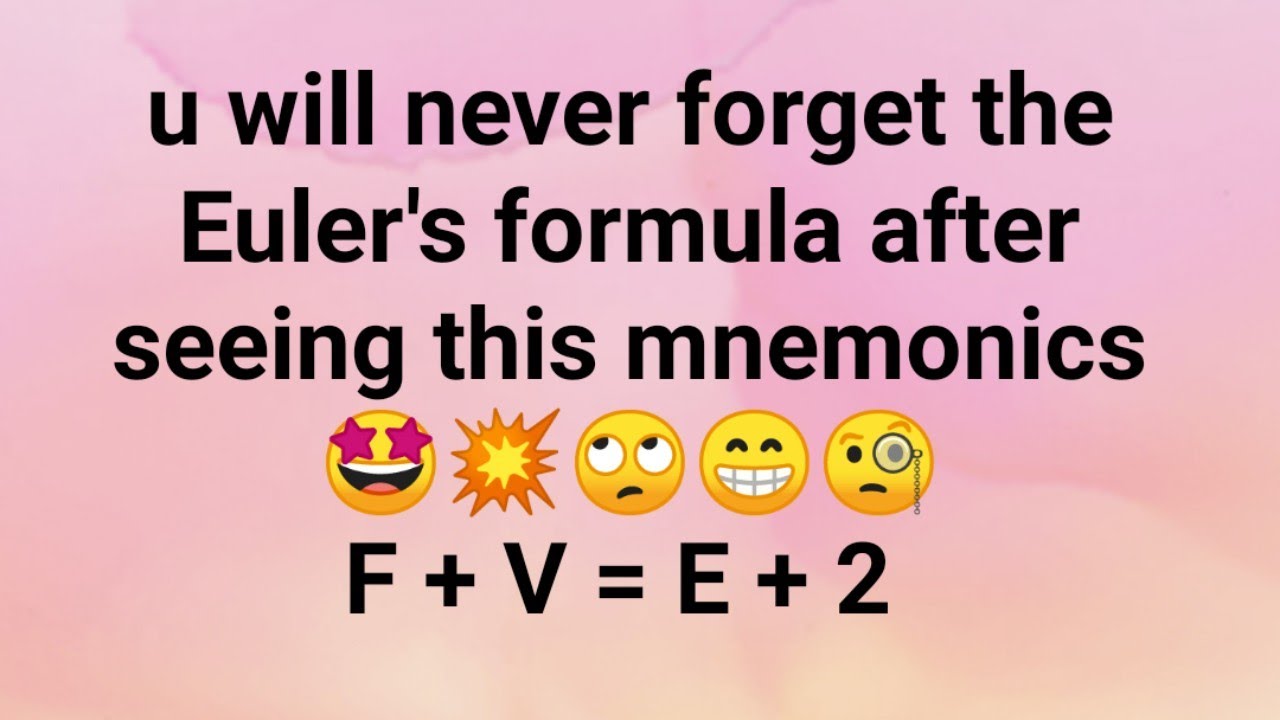 u will never forget the Euler's formula after seeing this mnemonics 🤩💥🙄 ...