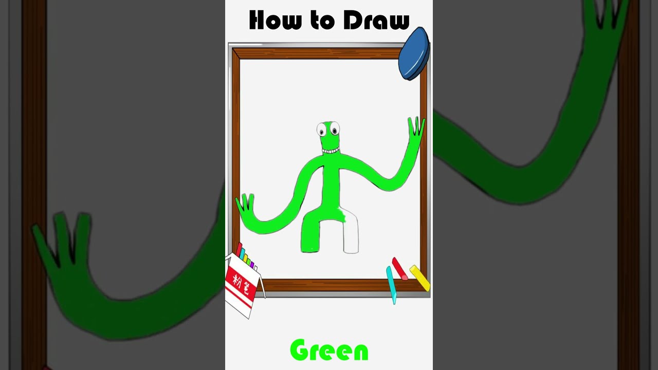 HOW TO DRAW GREEN / Rainbow Friends ROBLOX #shorts - YouTube