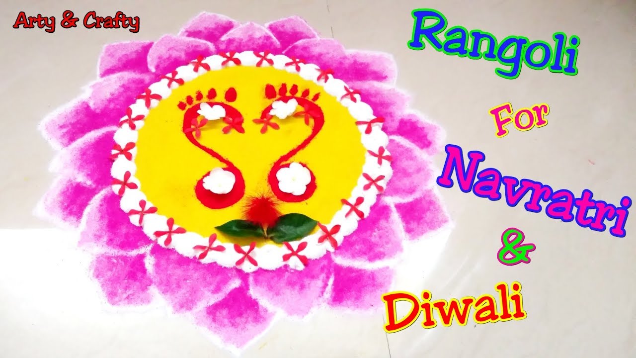 Navratri Special Rangoli/Rangoli for Competition/Easy Rangoli/Freehand ...