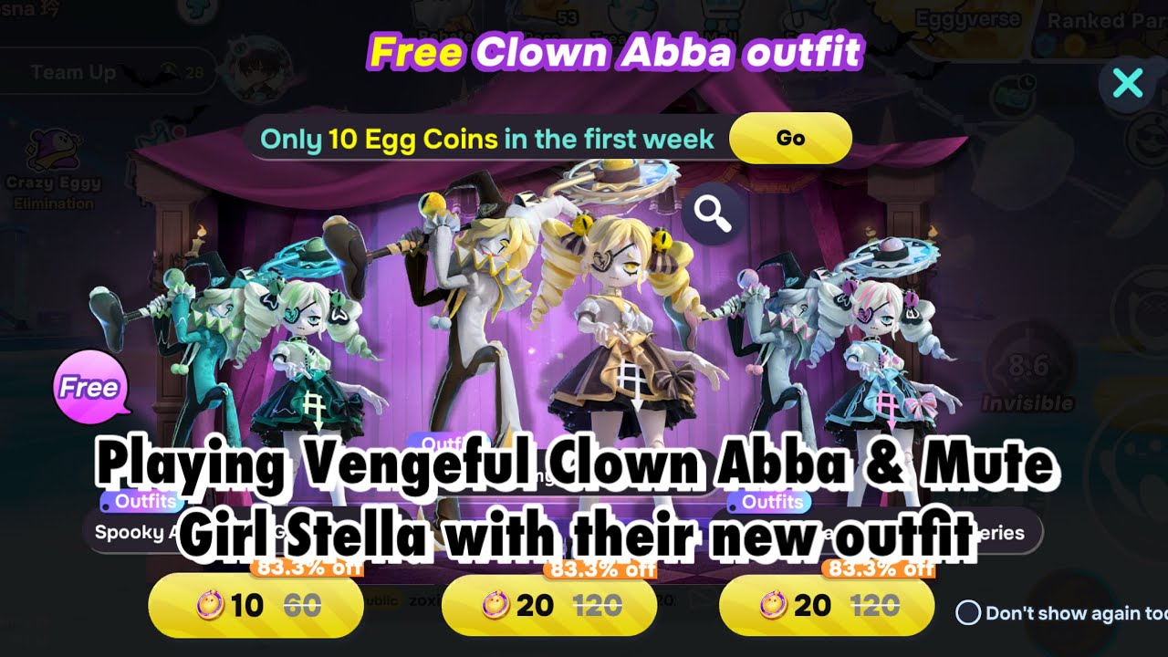 Playing Vengeful Clown Abba & Mute Girl Stella with their new outfit ...